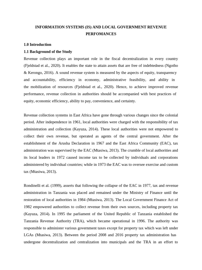 Impact of IS on Local Revenue in Ukerewe | PDF | Taxes | Property Tax