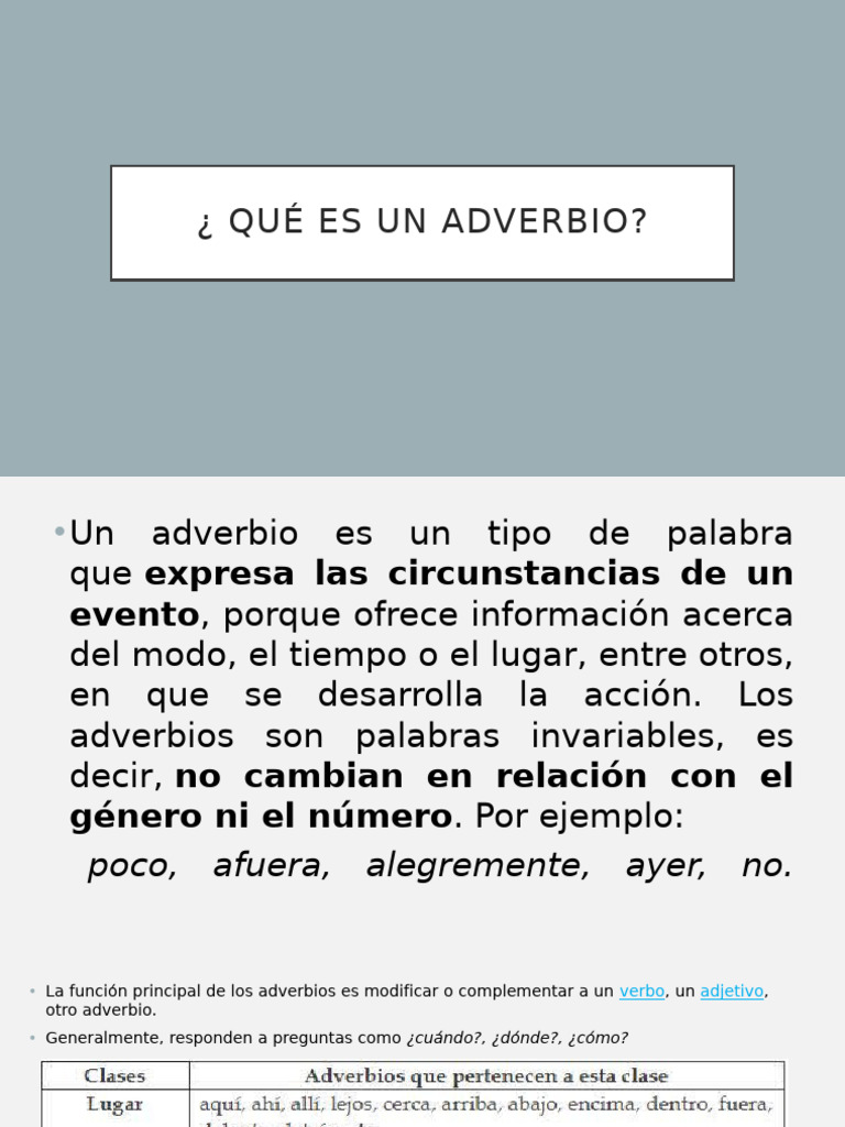 Qué Es Un Adverbio | PDF