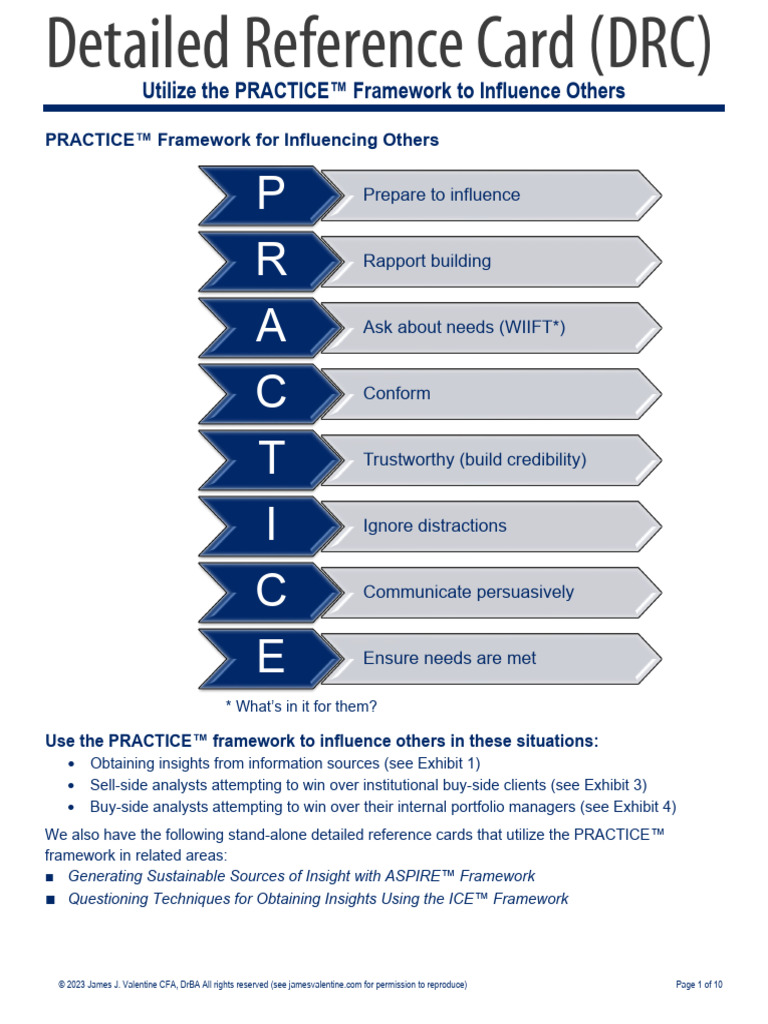 Utilize PRACTICE™ Framework To Influence Others | PDF | Body Language ...