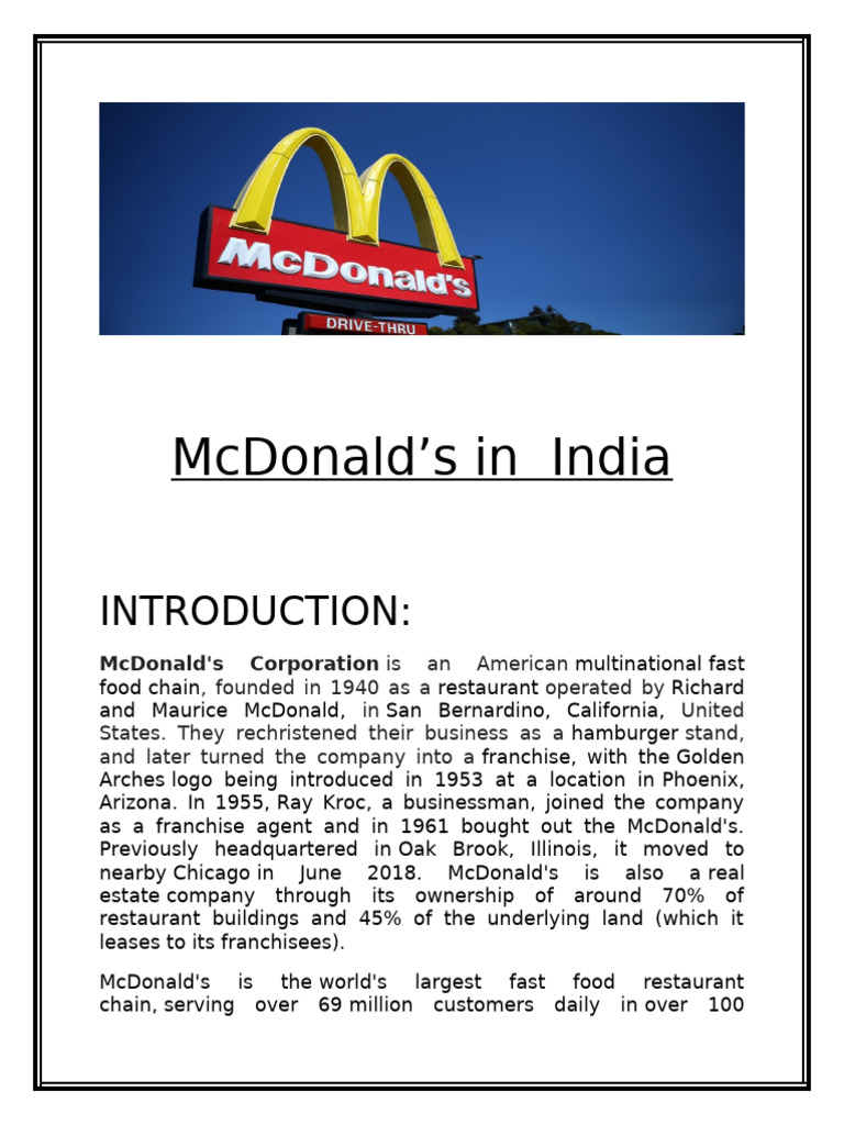 McDonald | PDF | Mc Donald's | Foods