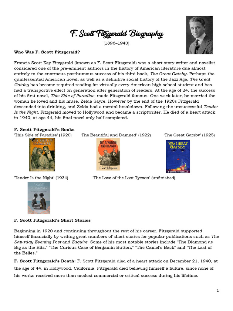 The Great Gatsby - Intro-Context-Chapter 1 | PDF | F. Scott Fitzgerald ...