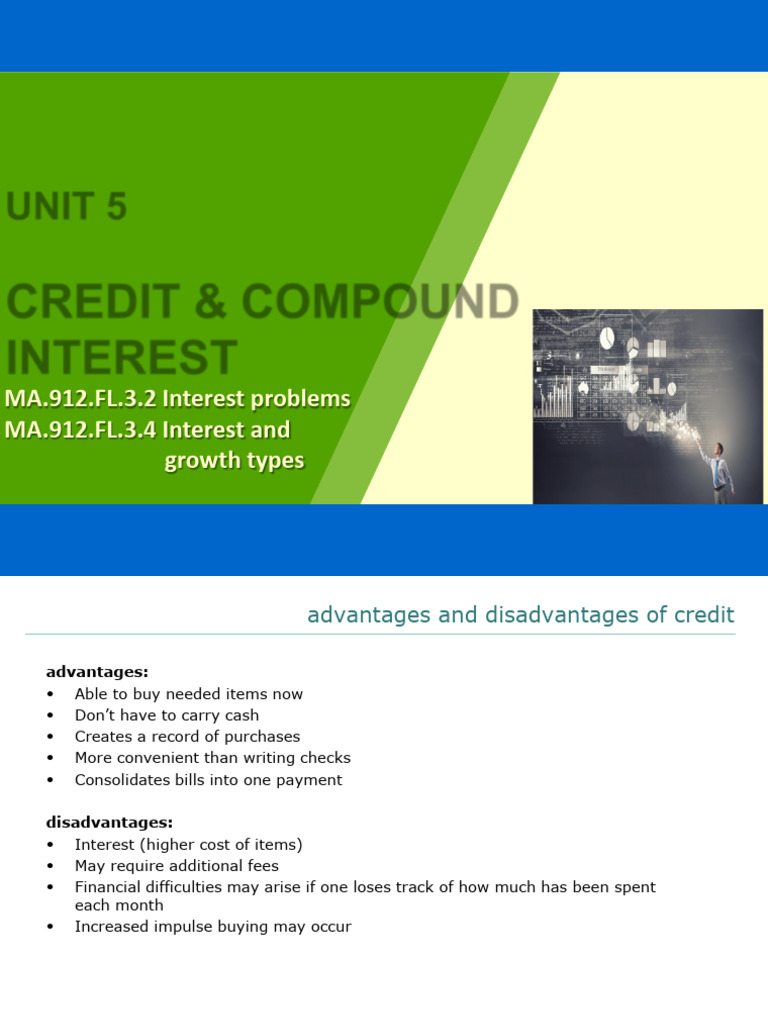 UNIT 5 - CREDIT & COMPOUND INTEREST-revised2-pdf | PDF | Credit Card | Debt