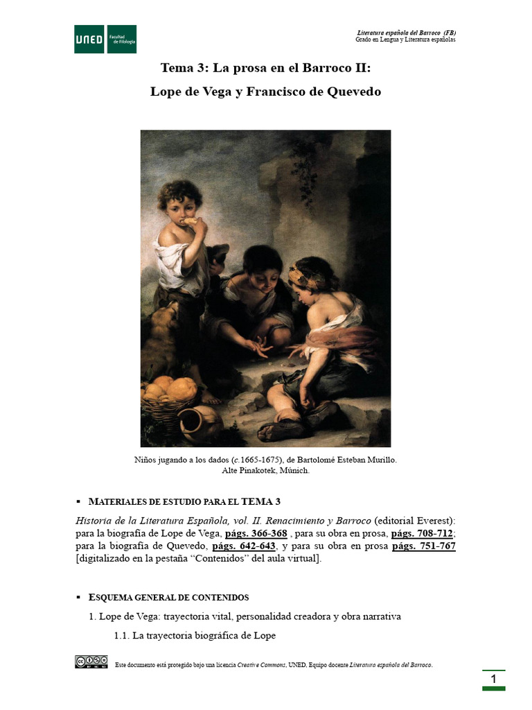Tema 3 | PDF | Barroco | Novelas
