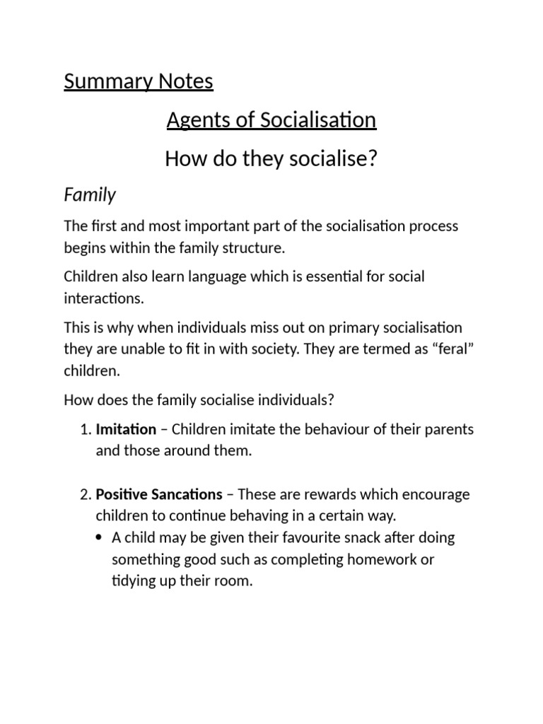 Agents of Socialization Explained | PDF | Socialization | Gender Role