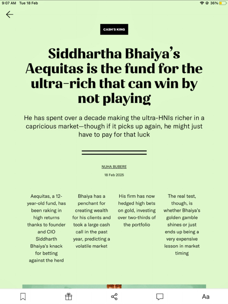 Siddhartha Bhaiya's Aequitas Is The Fund For The Ultra-Rich That Can Win by Not Playing - The ...