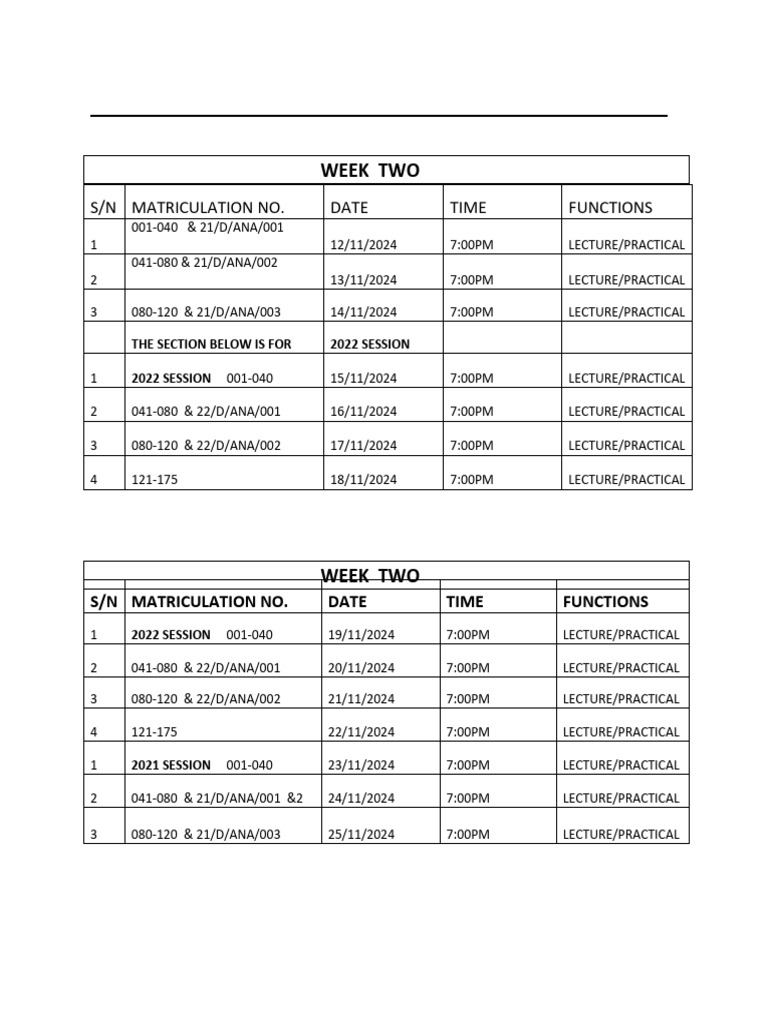 B.SC 3 Sonography Lecture and Practical Time-Table | PDF