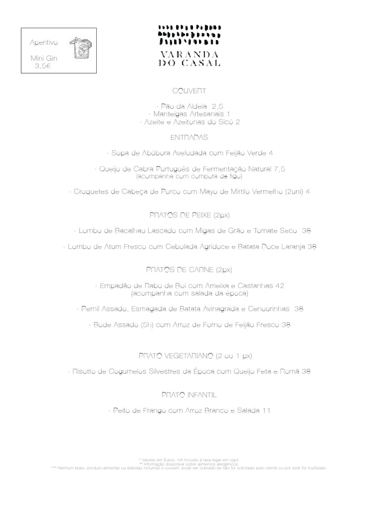 Menu Portugues PDF | PDF