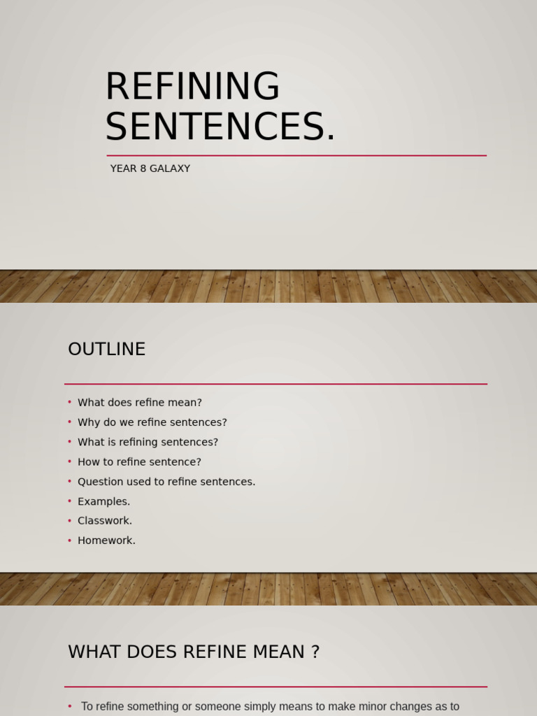 Refining Sentences | PDF