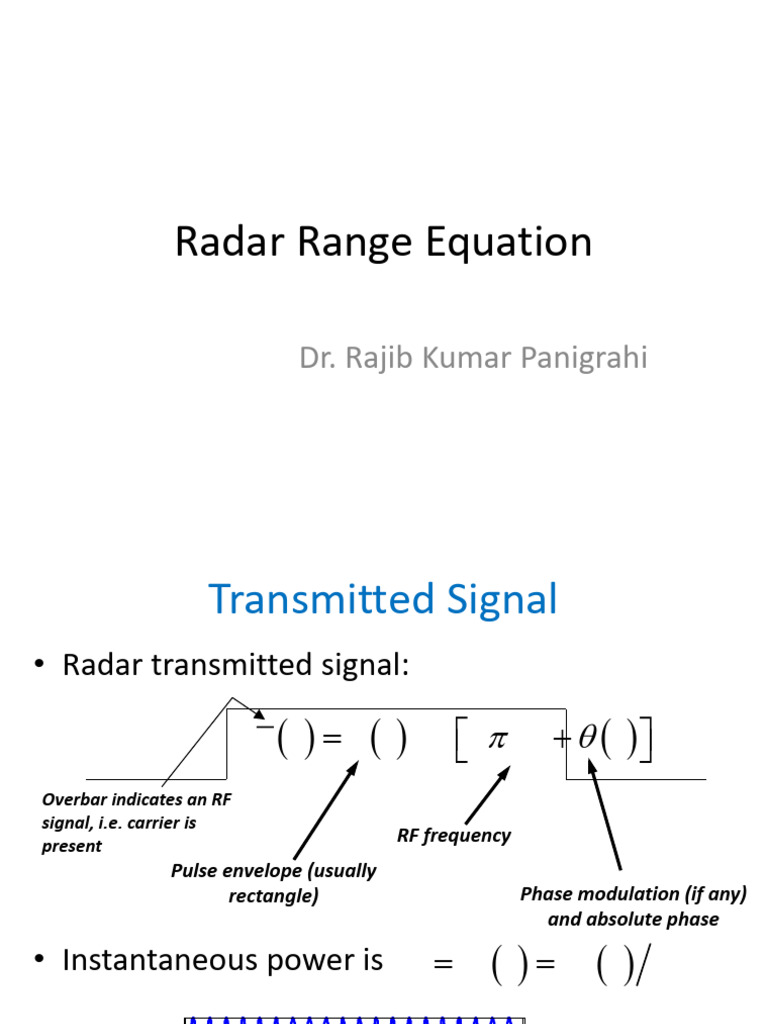 Radar Range Equation Guide | PDF | Radar | Antenna (Radio)
