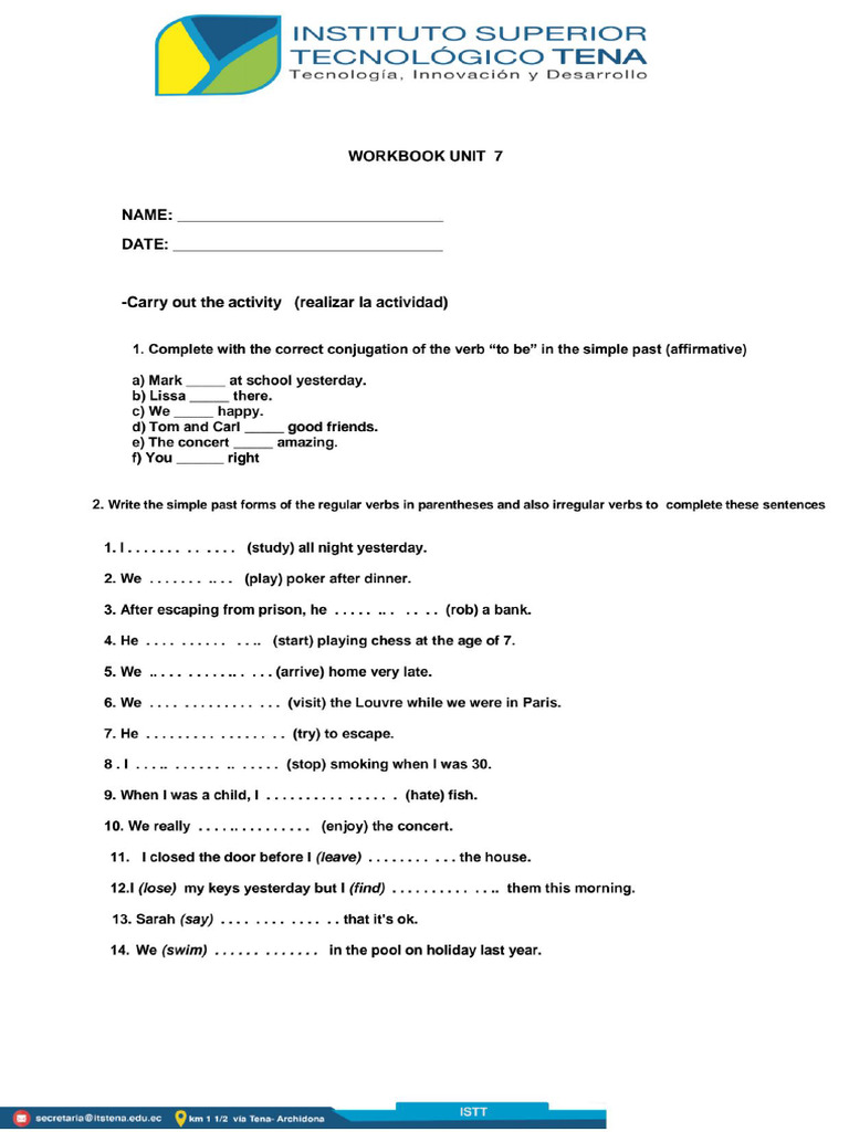 Workbook - Unit-7 | PDF