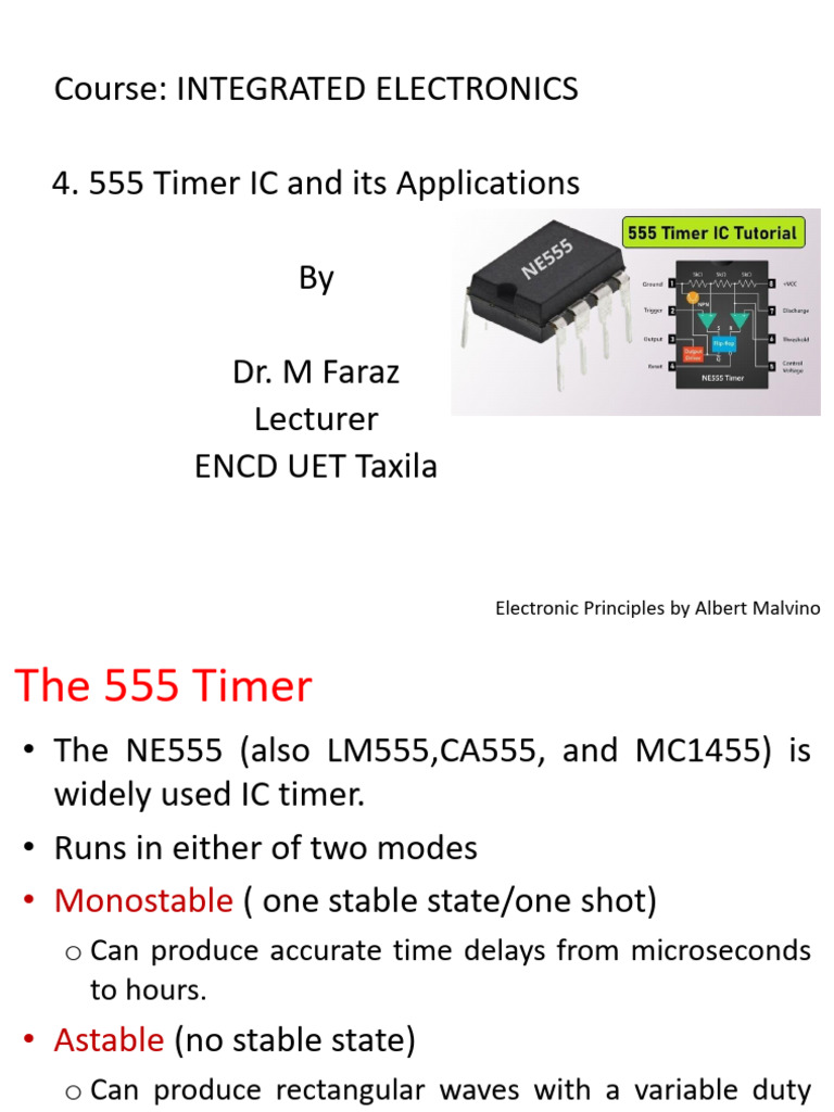 555 Timer IC: Modes and Applications | PDF | Electromagnetism ...