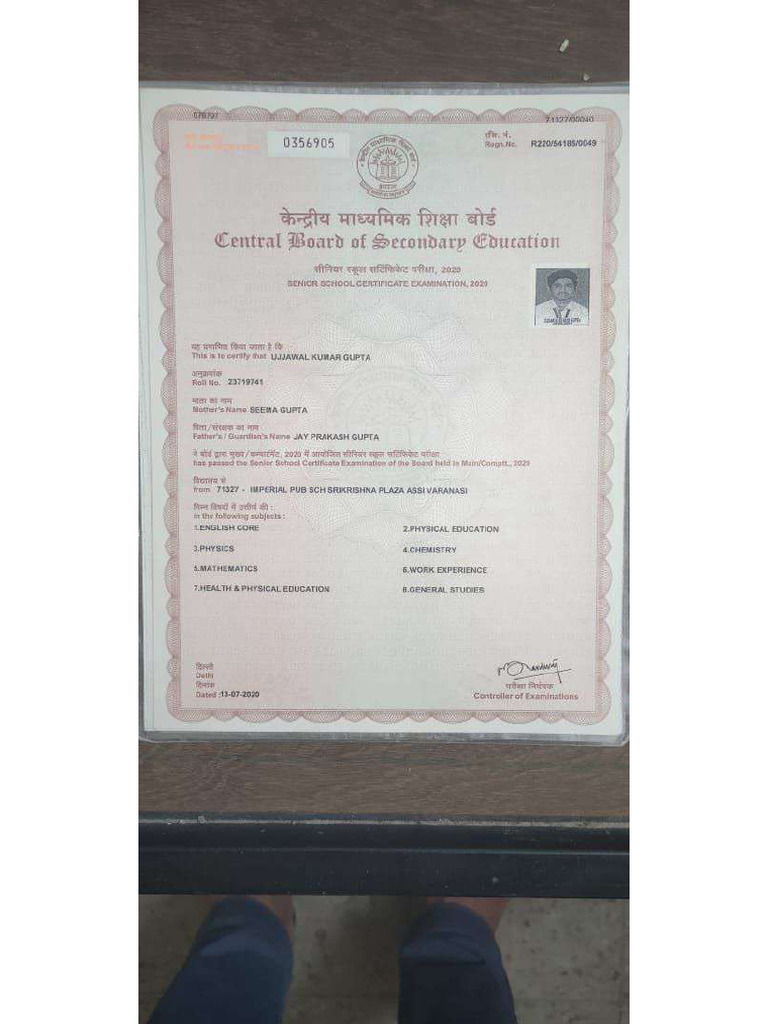 Class 12 Certificate (1) | PDF