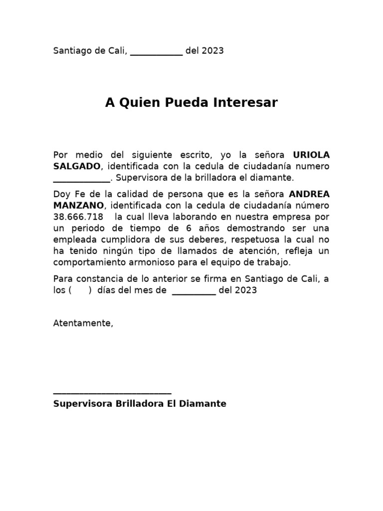 A Quien Pueda Interesar 2 | PDF