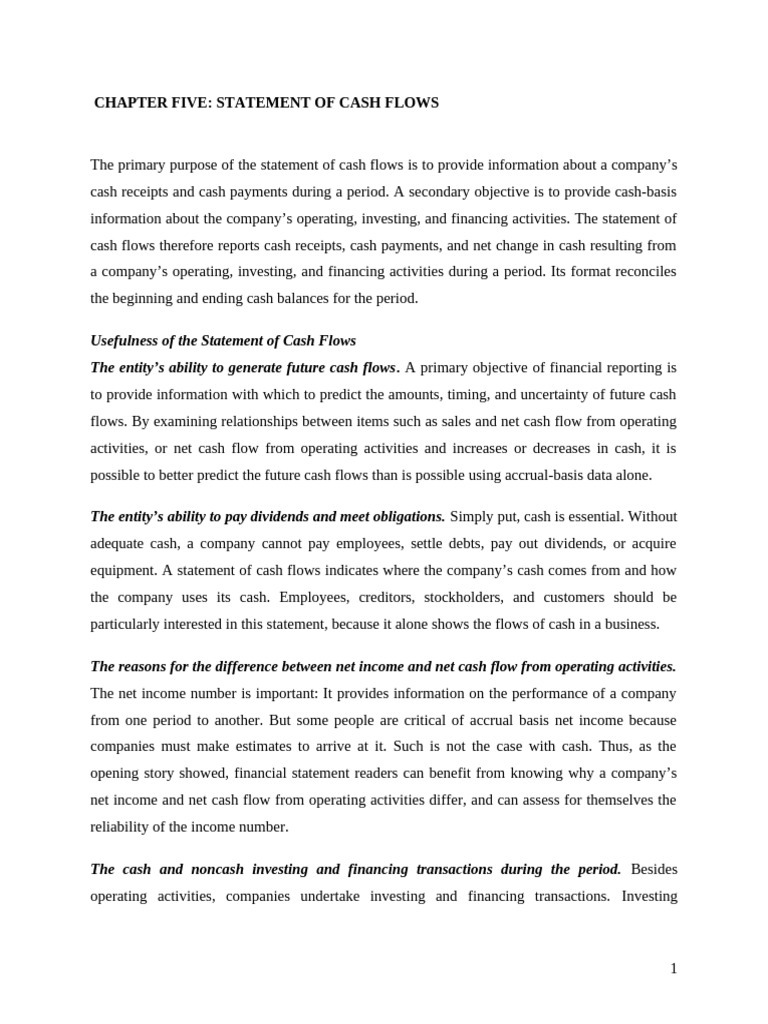 Chapter 6 Cash Flow Statement | PDF | Cash Flow Statement | Equity ...