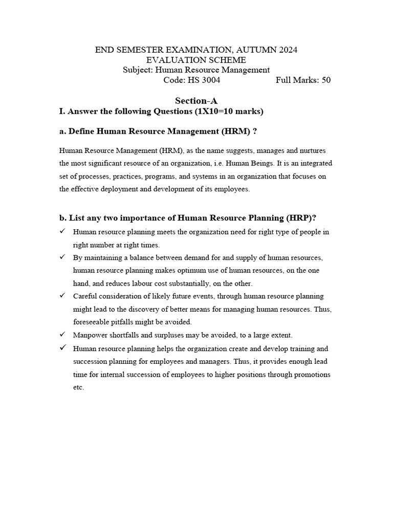 HS-3004(HRM)-CS_END_NOV_2024 | PDF | Employment | Human Resource Management