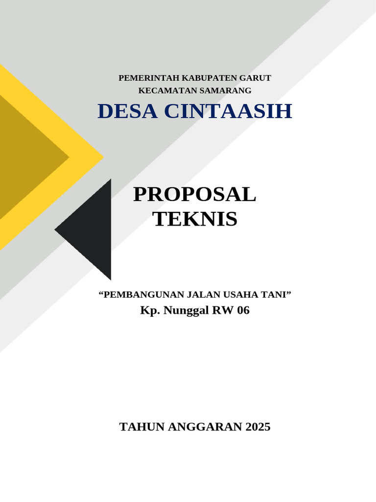 Profosal Teknis Desa Cintaasih | PDF