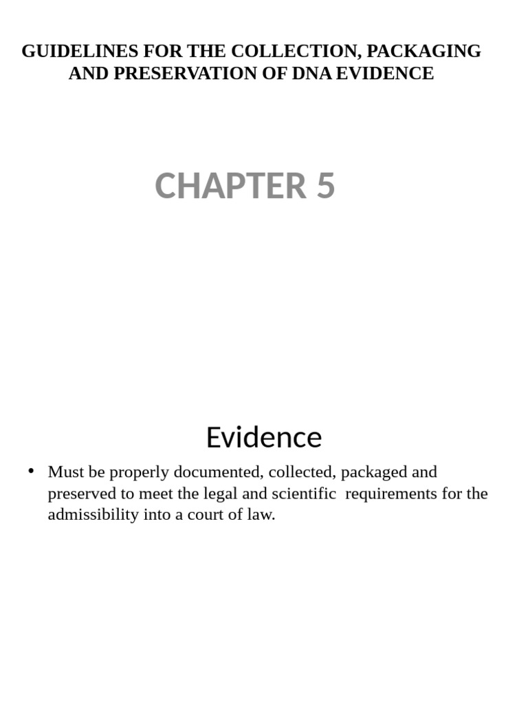 DNA Evidence Collection Guidelines | PDF | Crime Scene | Dna Profiling