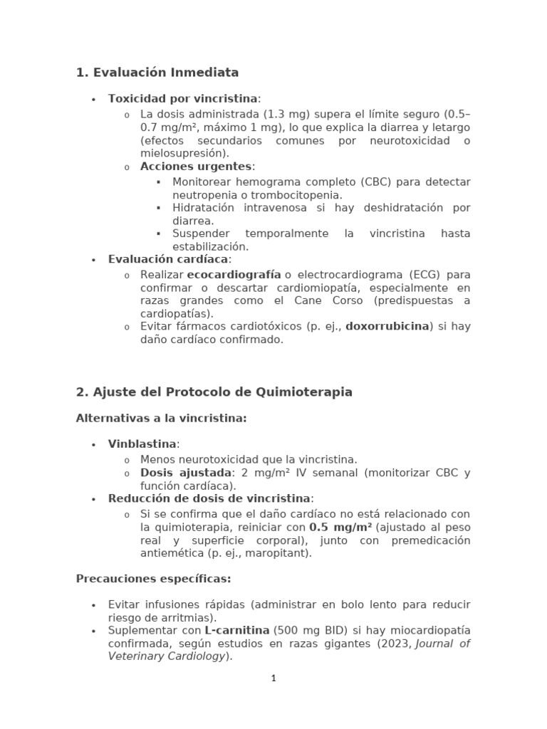 Protocolo Quimio Canino Grande | PDF | Quimioterapia | Enfermedades cardiovasculares