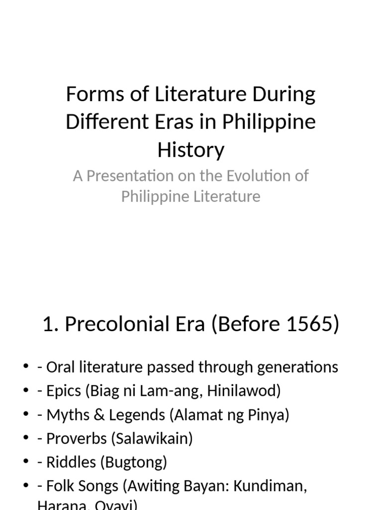 Forms of Literature During Eras | PDF