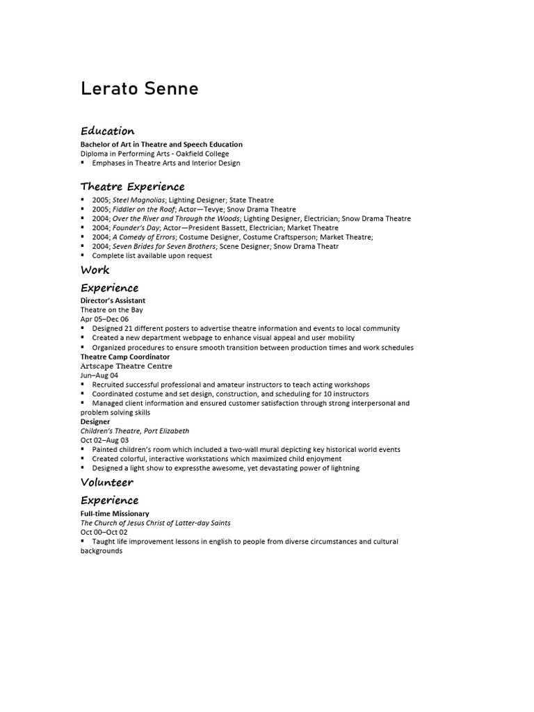 Lerato Senne cv | PDF