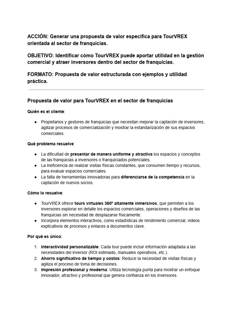 VREX Propuesta de Valor | PDF | Modelo de negocio | Business