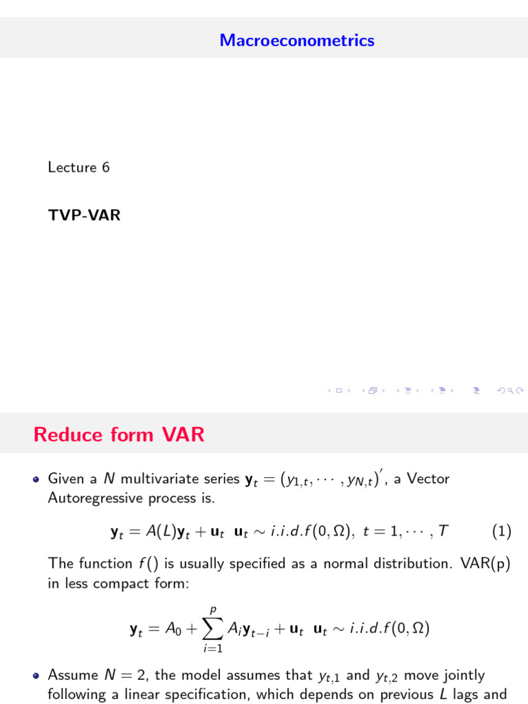 TVP Var Torvergata 2018 04 21 16 38 52 | PDF | Vector Autoregression ...