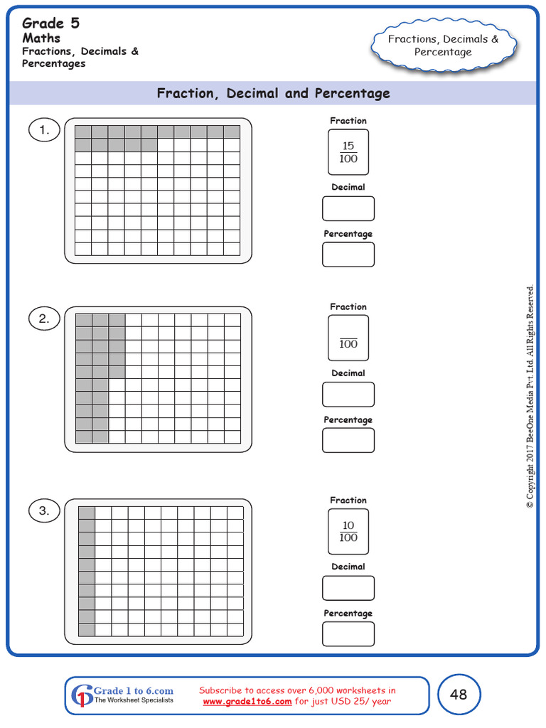 Fraction, Decimal & Percentage | PDF