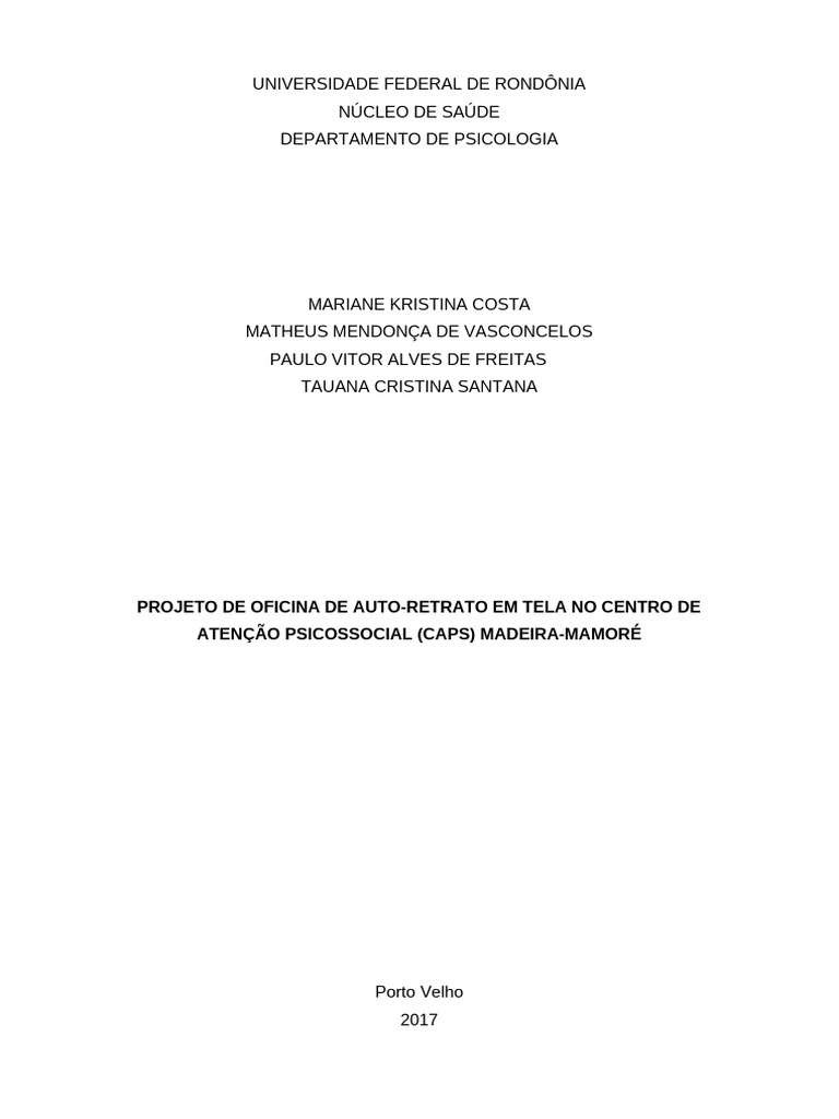 Projeto de Oficina CAPS | PDF