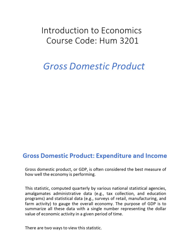 Lecture 6 - Gross Domestic Product | PDF | Gross Domestic Product ...