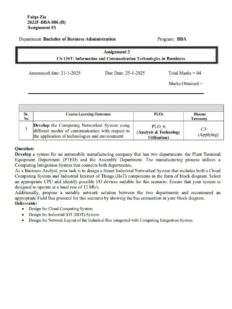 ICT Assignment 3 | PDF