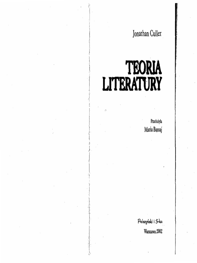 Jonathan Culler - Teoria Literatury | PDF