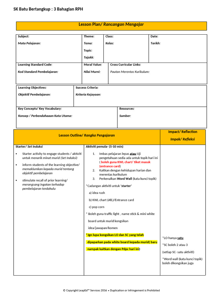 Templat RPH-Membina 3 BHGN RPH 1 - FLOW2023 | PDF