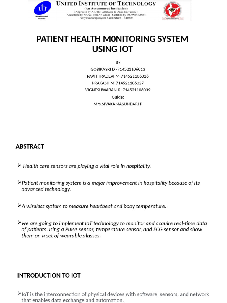 Patient Health Monitoring System Using IOT | PDF | Internet Of Things ...
