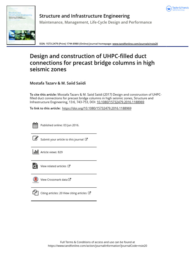 Design and Construction of UHPC-filled Duct Connections For Precast ...