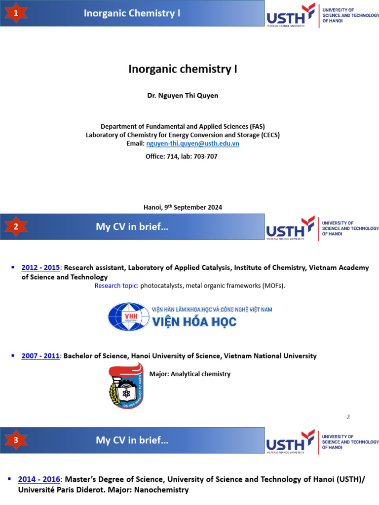 Lecture 1 - Chapter 1 - Atomic Structure - 2024-2025 | PDF | Atomic Orbital | Atoms