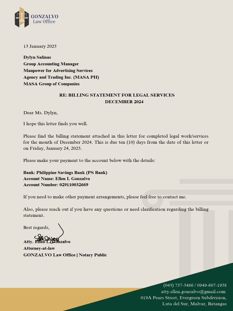 December 2024 Legal Billing Statement | PDF | Common Law | Justice