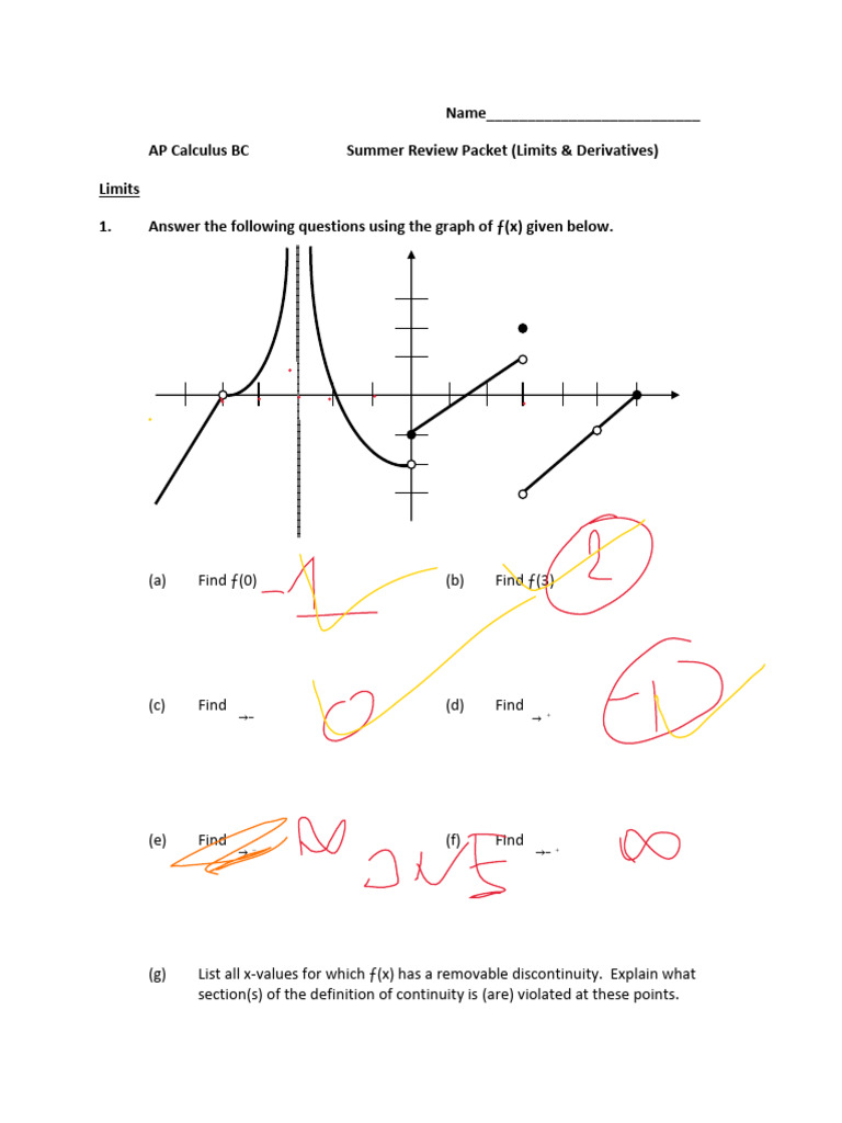APSummerReview Calc BC-solving | PDF | Velocity | Derivative