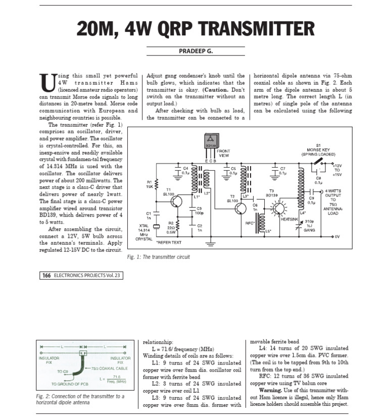 20m 4w Qrp Transmitter Pdf Inductor Transmitter