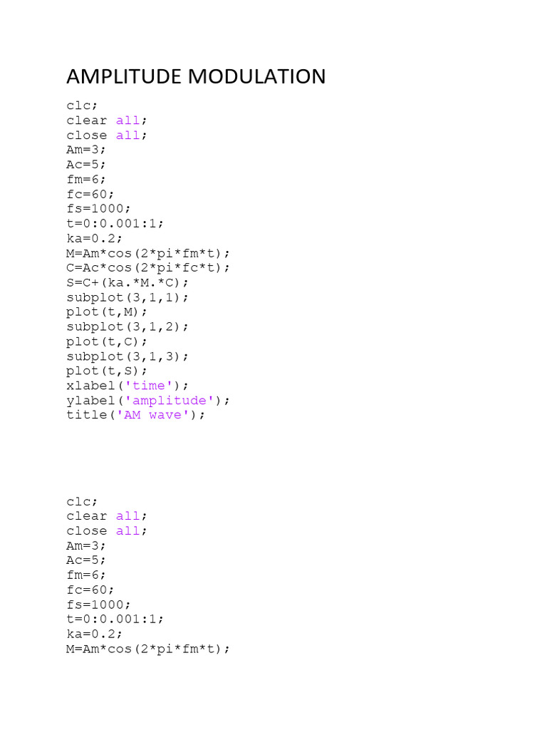 Amplitude Modulation, DSBSC, FM | PDF