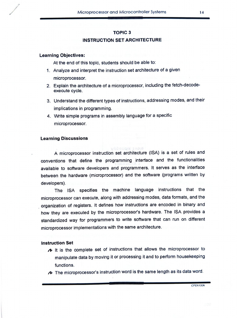TOPIC 3 - Instruction Set Architecture | PDF