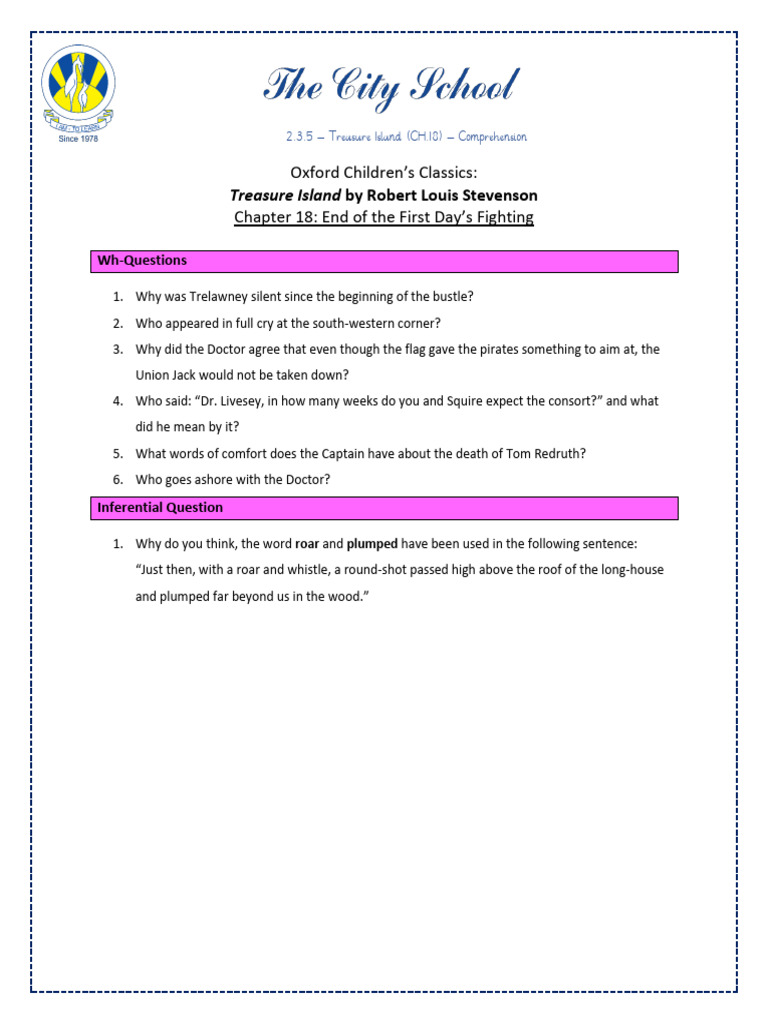 2.3.5 - Treasure Island (CH.18) - Comprehension | PDF