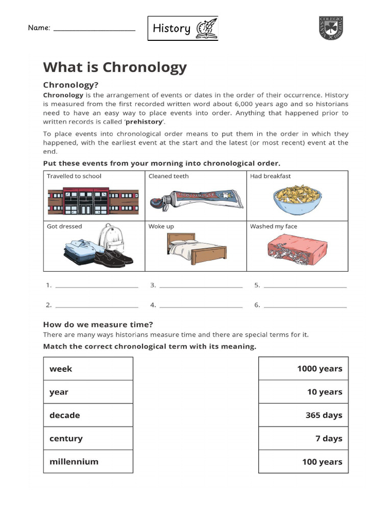 1 - Worksheet Chronology | PDF