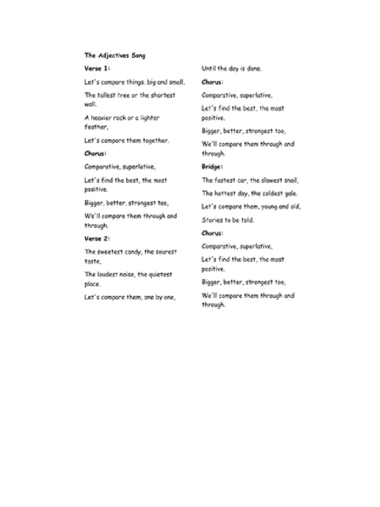 Adjective Lyric | PDF