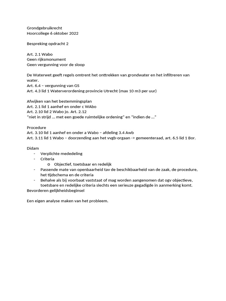 Grondgebruikrecht HC Do 6 Okt | PDF