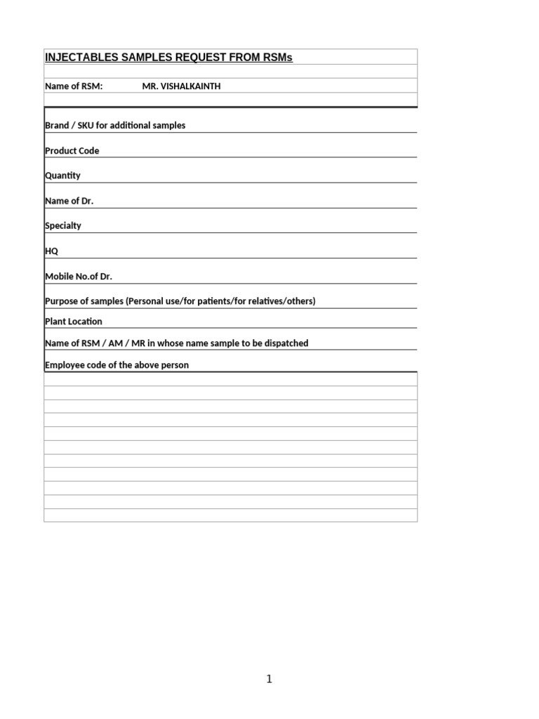 Sample Request | PDF