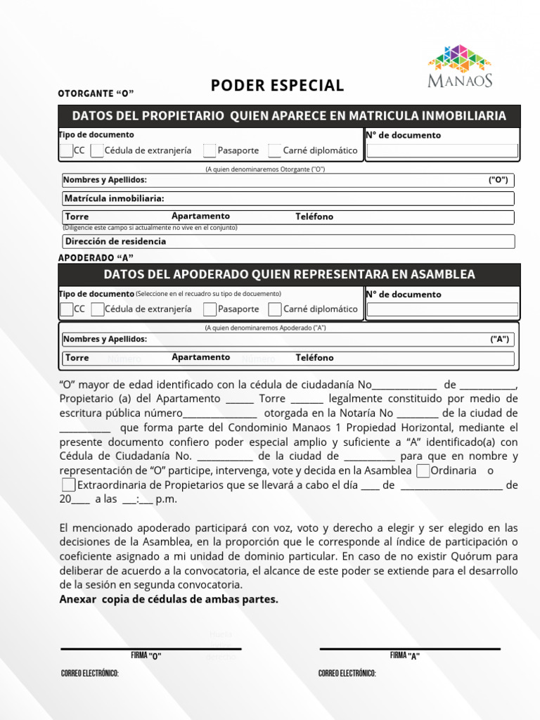 Poder de Asamblea Manaos | PDF | Condominio | Gobierno