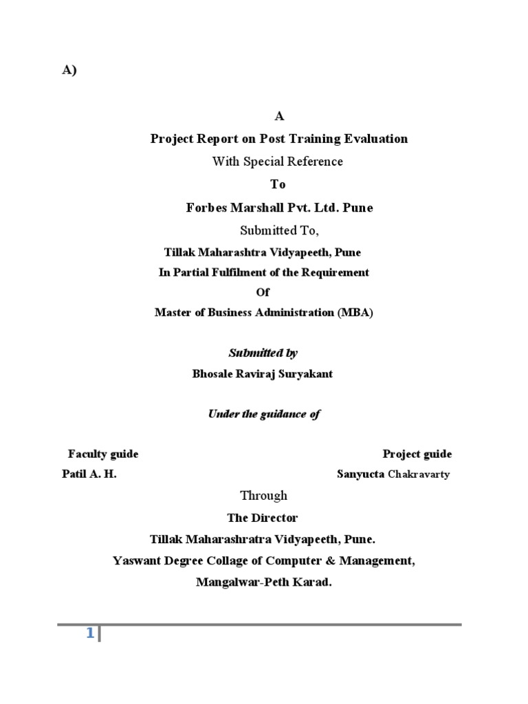 Post-Training Evaluation at Forbes Marshall | PDF | Reinforcement ...
