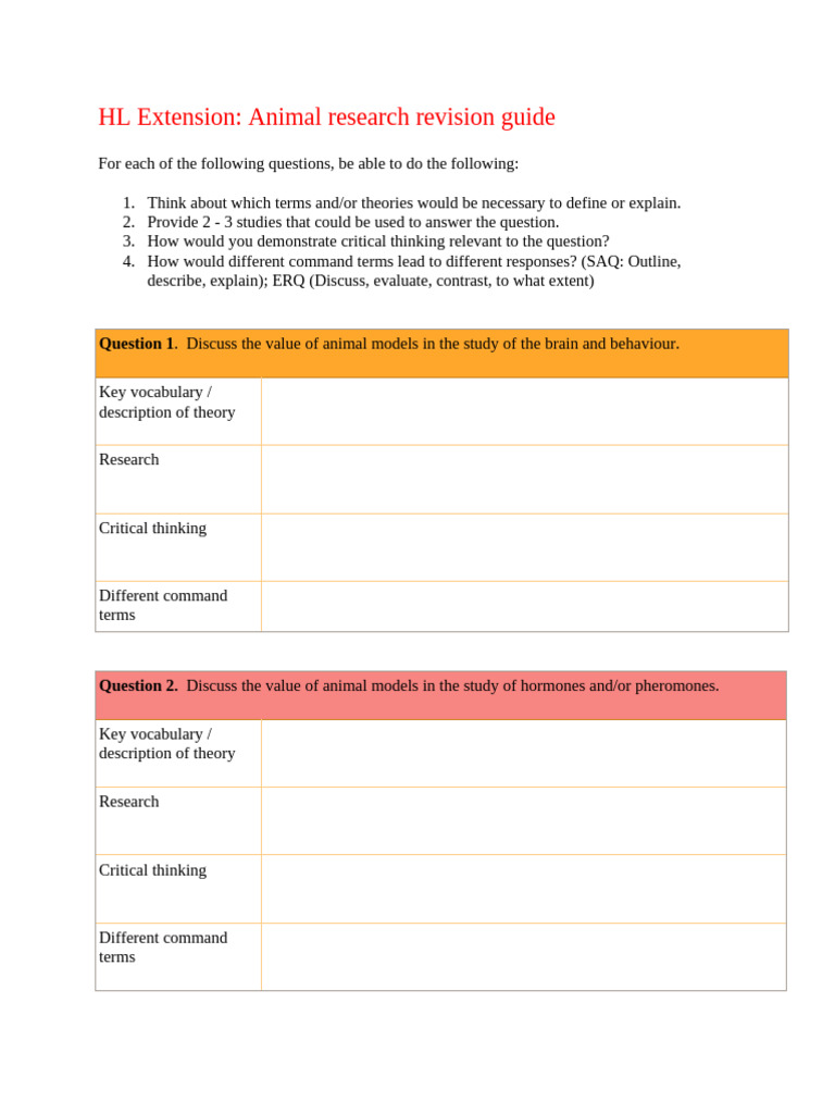 Animal Research Study Guide Rev | PDF