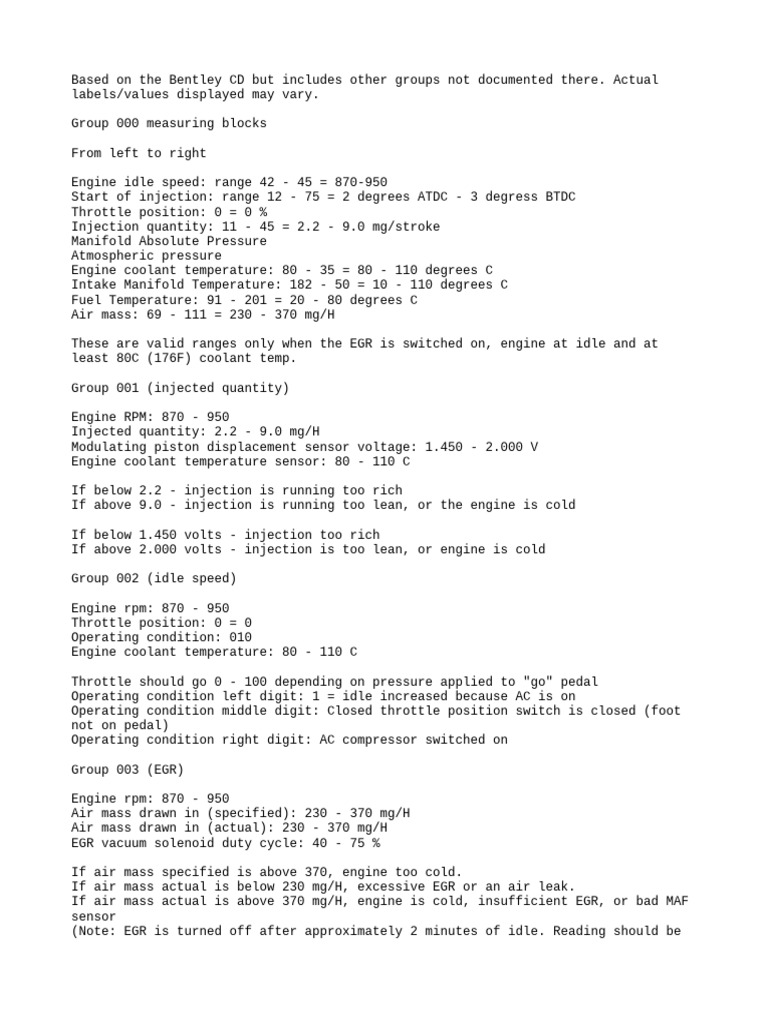 EDC15V Measuring Blocks LABEL FILE | PDF | Throttle | Engines