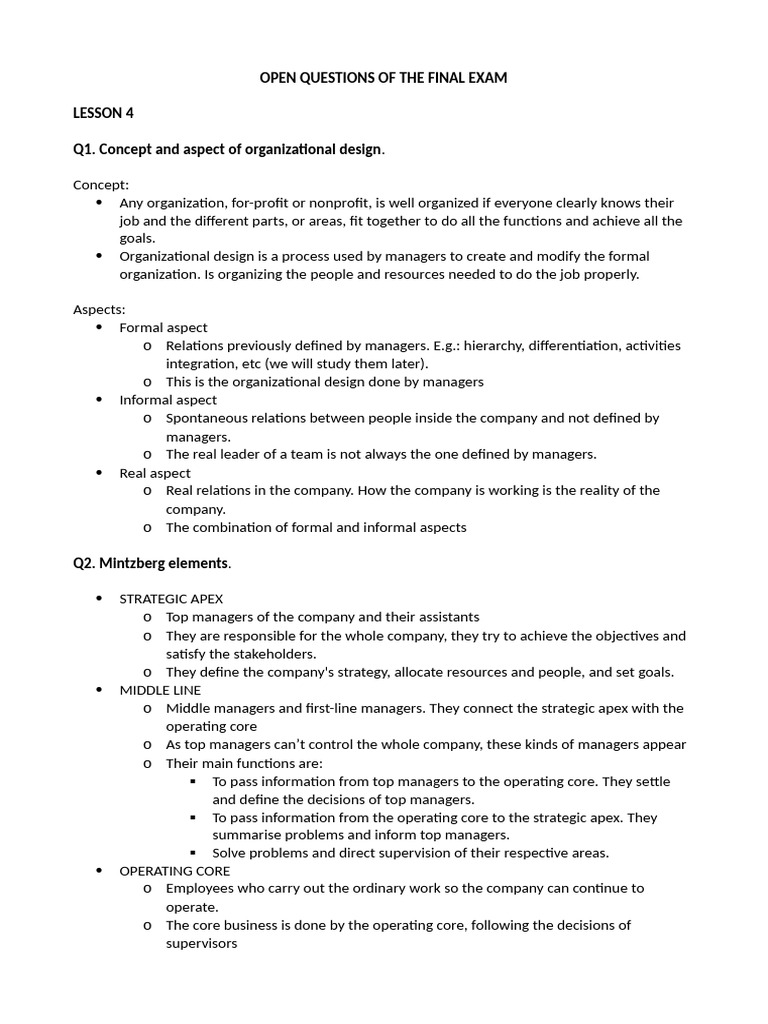 Final Questions Lesson 4 (1) | PDF | Business Economics | Business